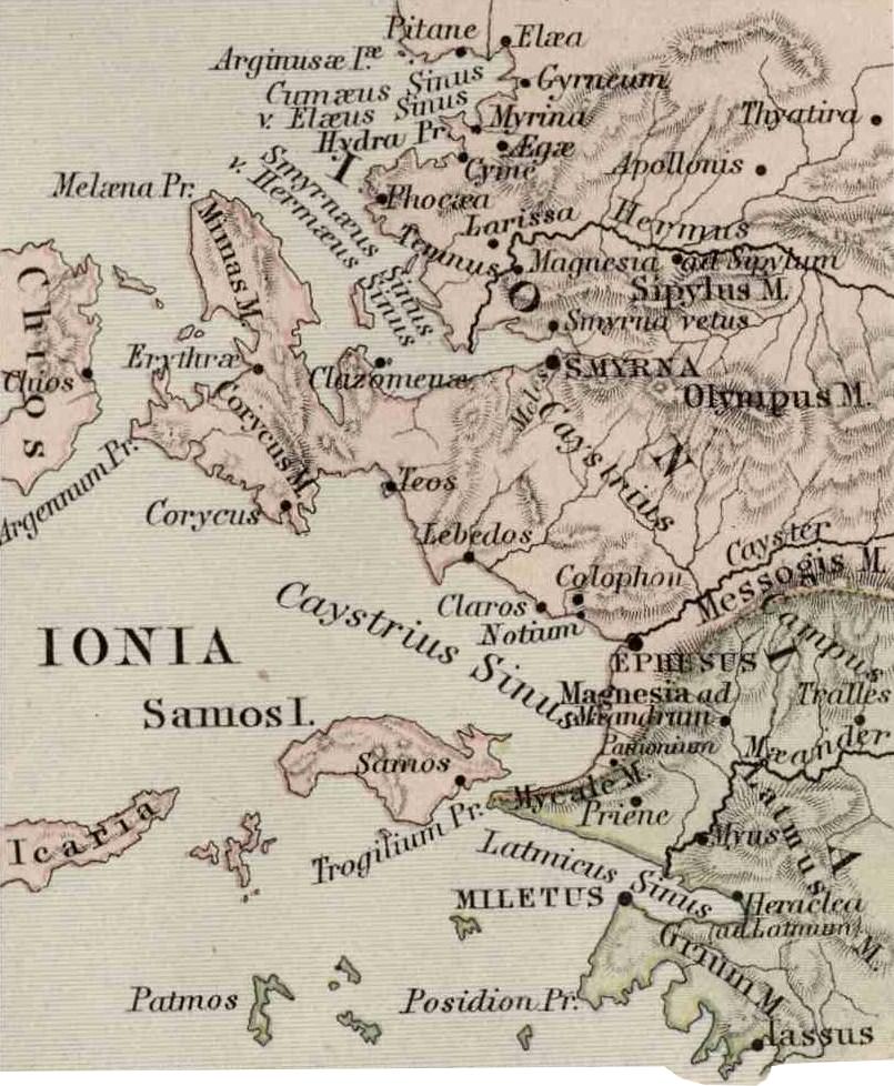 Ionia-Asia-Minor-Map-Classical-Atlas-1886-Keith-Johnston • Kültür Envanteri